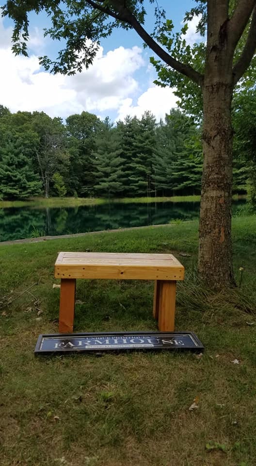 RUSTIC WOOD BENCH Indoor Outdoor Solid Wood Primitive Framed | Etsy