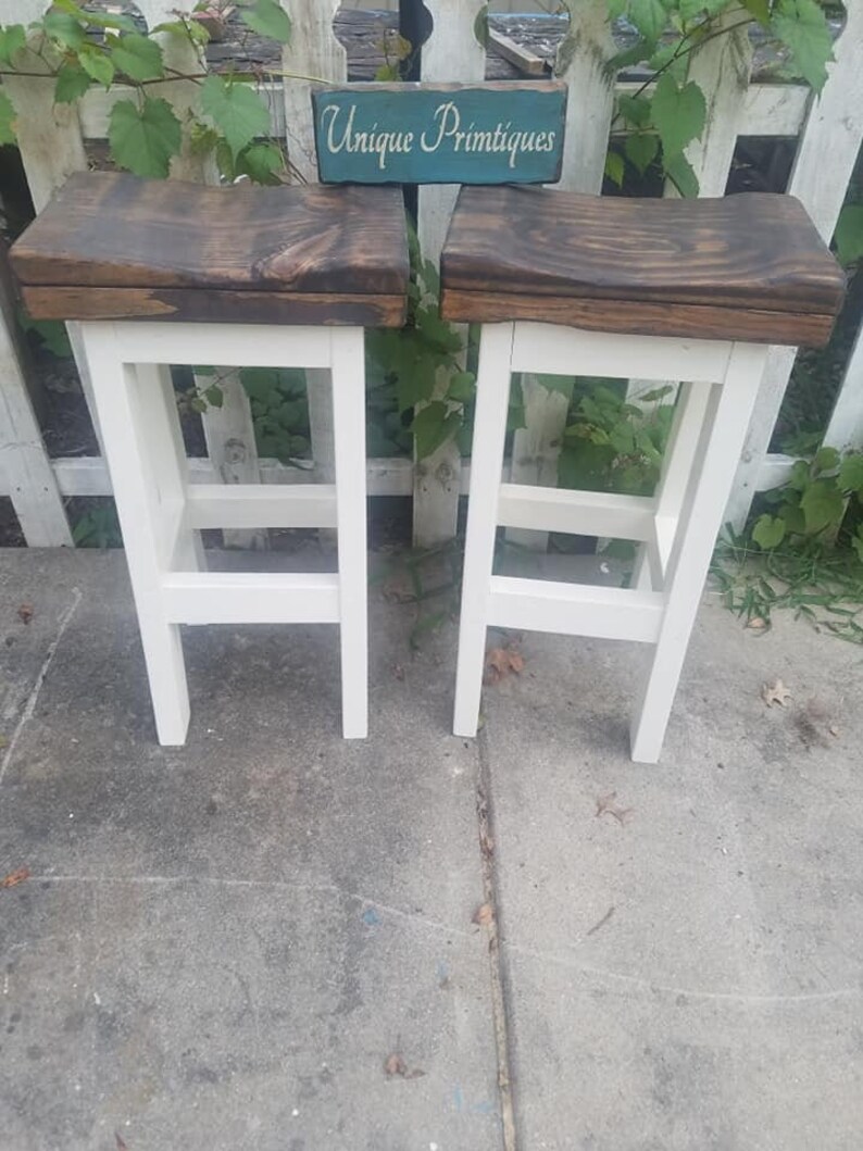 FARMHOUSE BAR STOOLS Lot of Two Rustic Farm House Kitchen Tall - Etsy