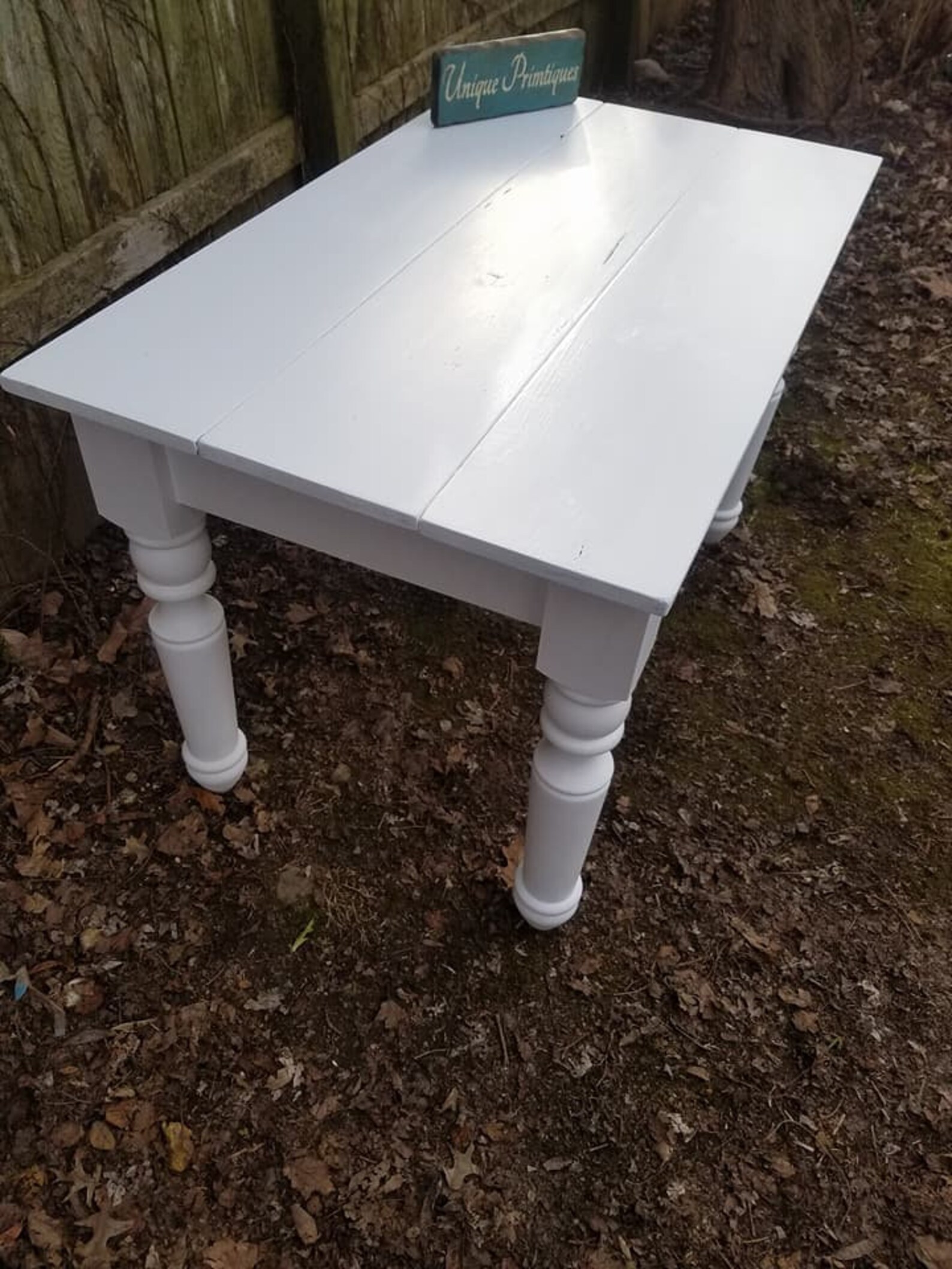 Rustic KITCHEN TABLE Turned Leg Reclaimed Wood Farm House Dining Table ...