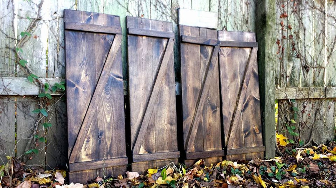 Reclaimed Rustic Wood SHUTTERS Set Of FOUR Dark Walnut Stained | Etsy