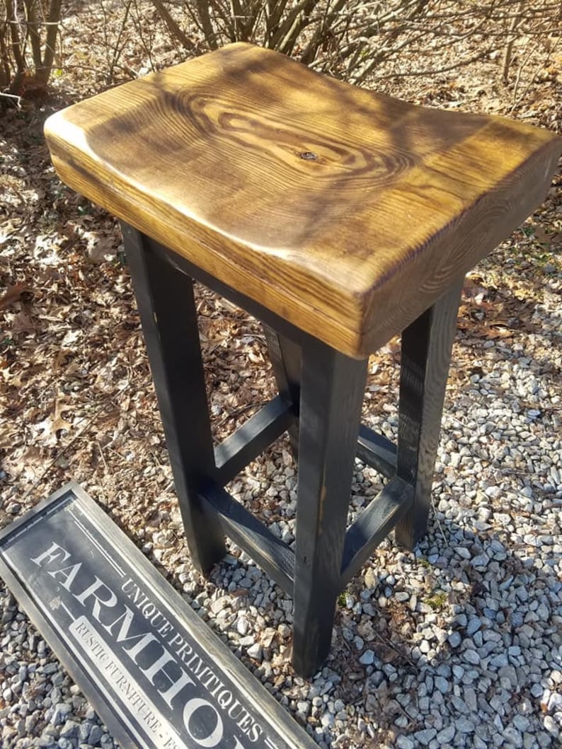 RUSTIC FARMHOUSE BAR Stool Farm House Country Kitchen White | Etsy