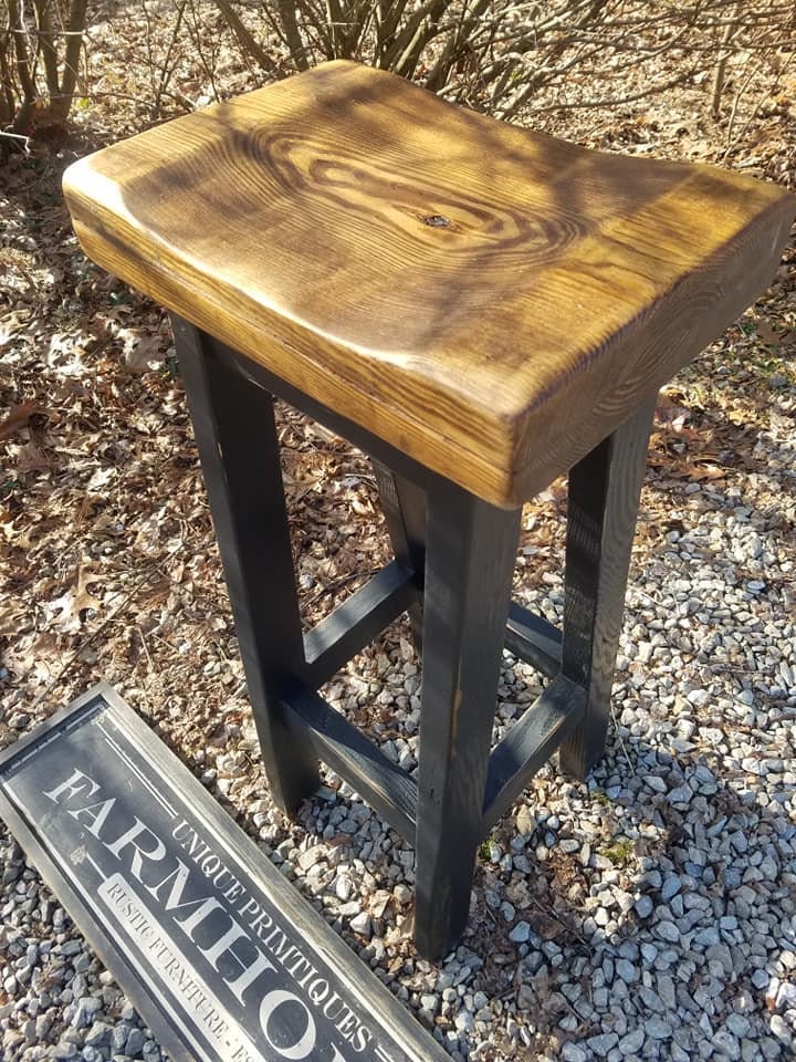 RUSTIC FARMHOUSE BAR Stool Farm House Country Kitchen White | Etsy