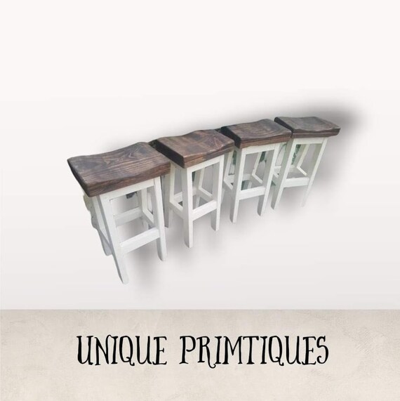 FARMHOUSE BAR STOOLS Lot of Four Rustic Farm House Kitchen | Etsy