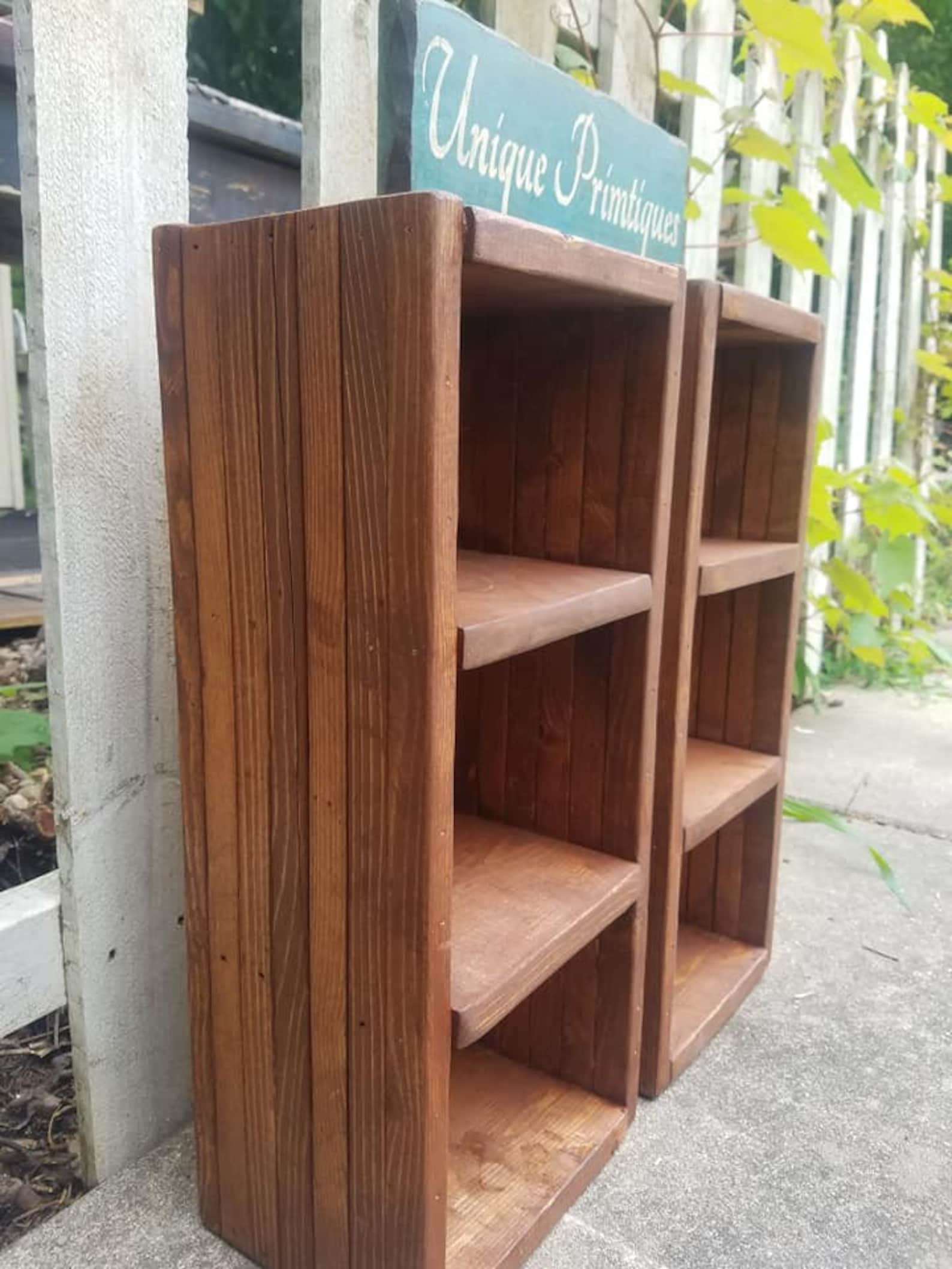 Small RUSTIC BOOKCASE Bookshelf Bathroom Kitchen Wine Crate - Etsy