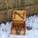 WOOD ART Fire Burned Wooden Storage Box Cabin Hunting Hunter Chest Man ...