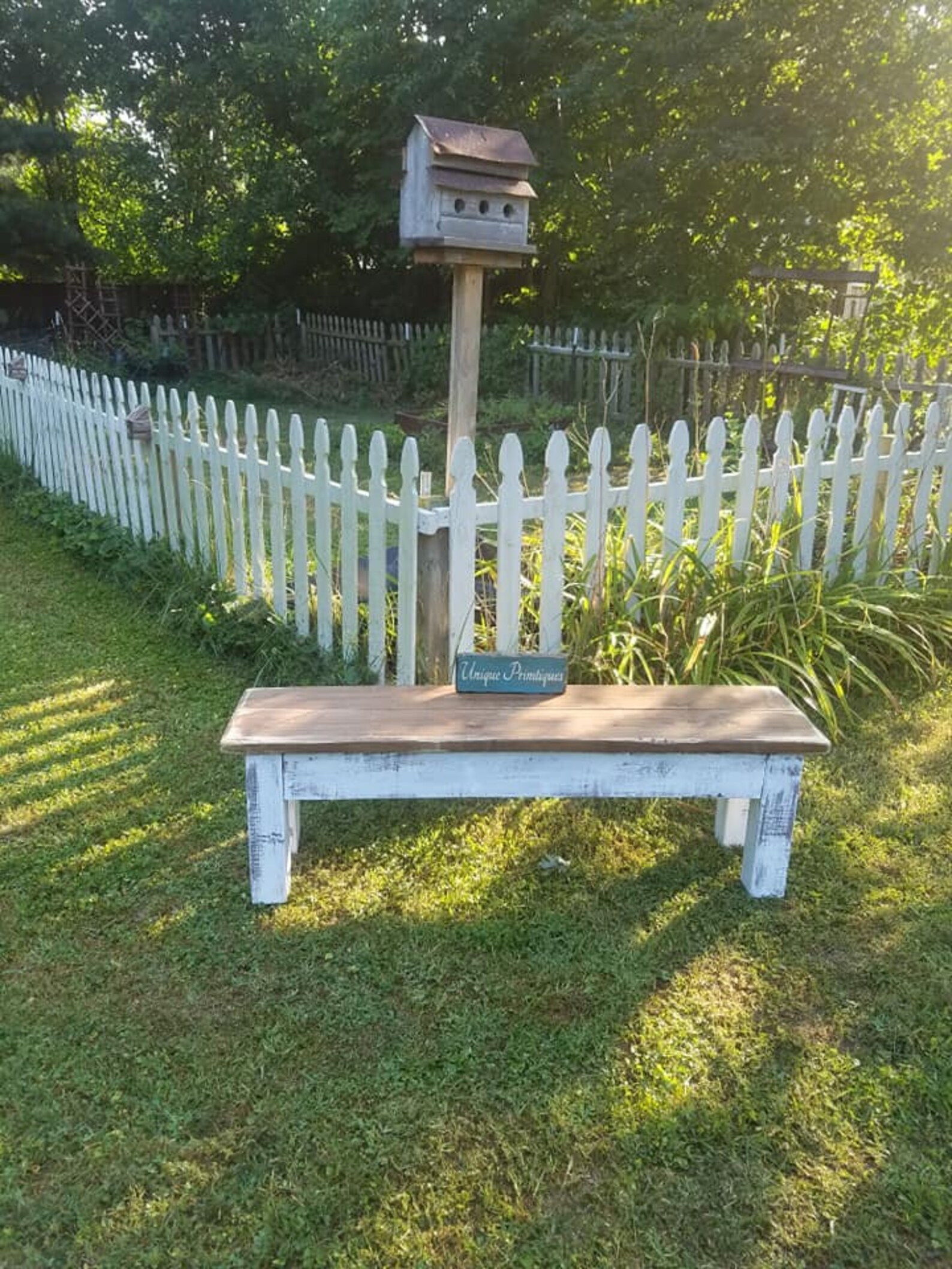 RUSTIC Wood Farmhouse BENCH Primitive Farm House Distressed - Etsy