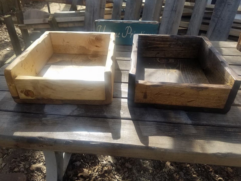 Rustic Reclaimed Wood PAPER TRAY Box Hand Made Home Office Business ...