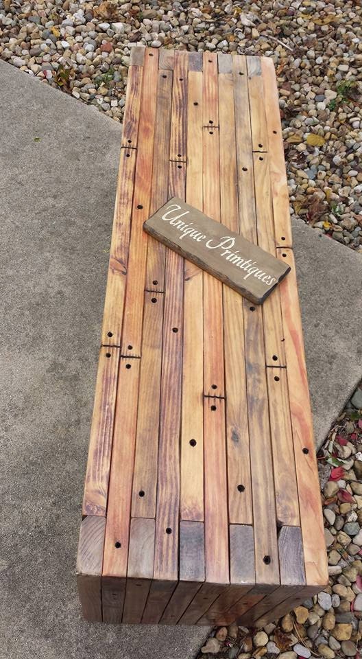 TWO Reclaimed PALLET WOOD Rustic Benches by Unique Primtiques | Etsy