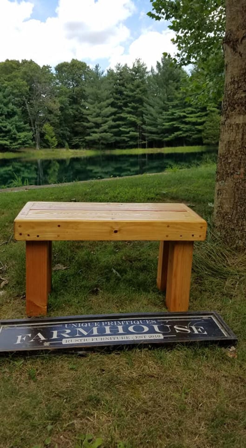 RUSTIC WOOD BENCH Indoor Outdoor Solid Wood Primitive Framed - Etsy