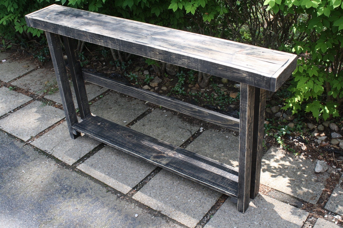 RUSTIC CONSOLE TABLE Entry Entryway Hall Sofa Table Coastal Farmhouse ...