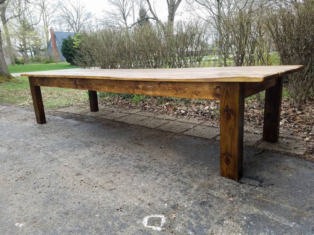 Rustic FARM TABLE 12-foot Reclaimed Wood Farm House Primitive Country ...
