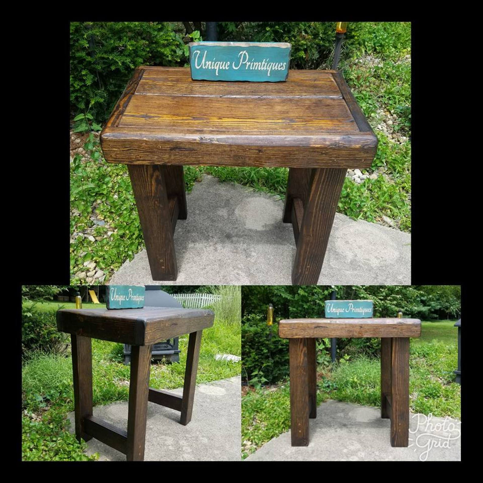 RUSTIC END TABLE Fish Tank Amp Plant Night Stand Nightstand - Etsy