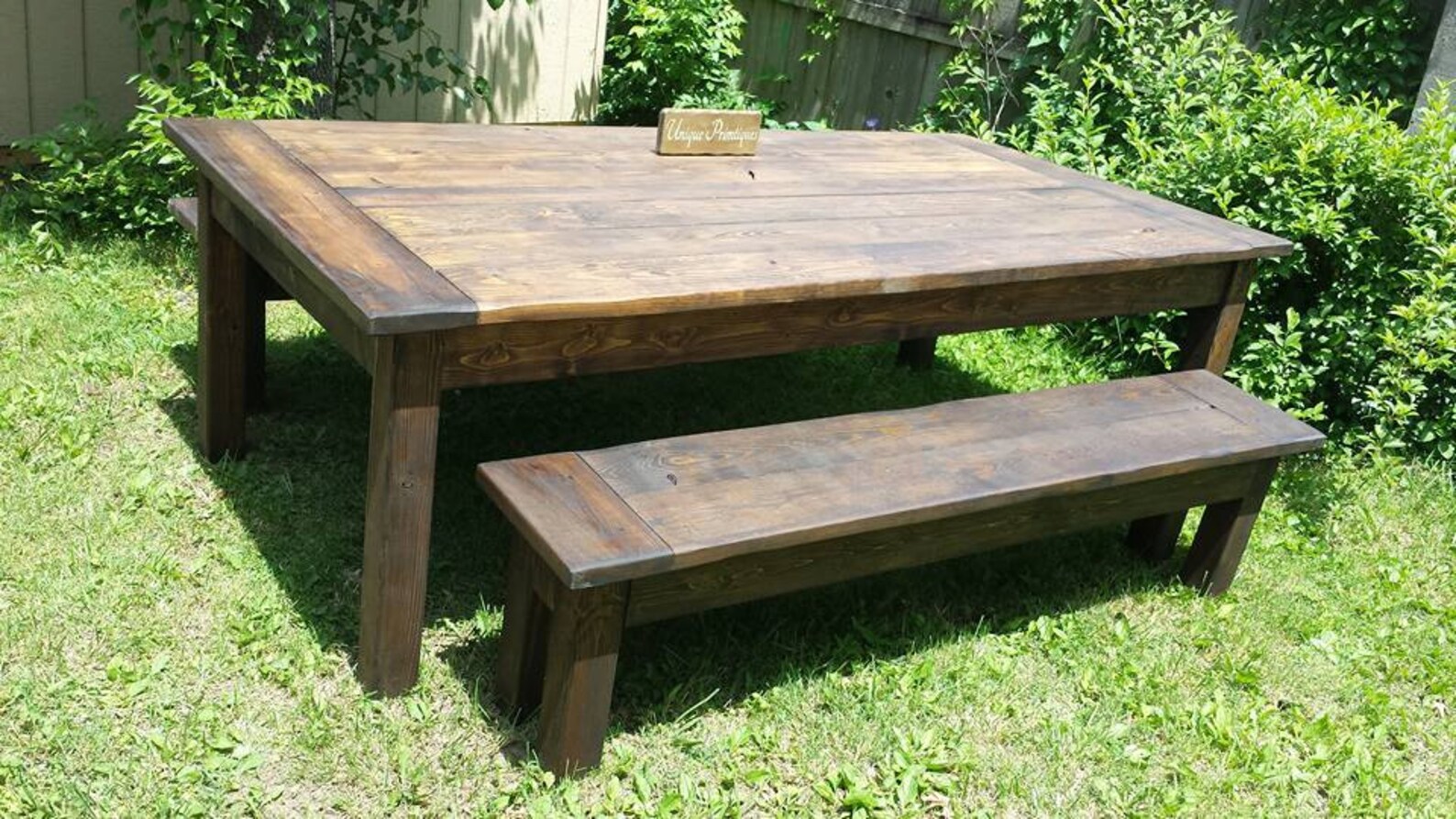 RUSTIC FARMHOUSE TABLE Farm House Kitchen Dining Dark Walnut | Etsy