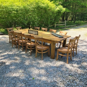 Rustic FARM TABLE 10 Ft or 12 Foot Set W/you Pick Chairs Farm House ...