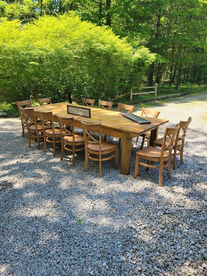 Rustic FARM TABLE 10 Ft or 12 Foot Set W/you Pick Chairs Farm House ...