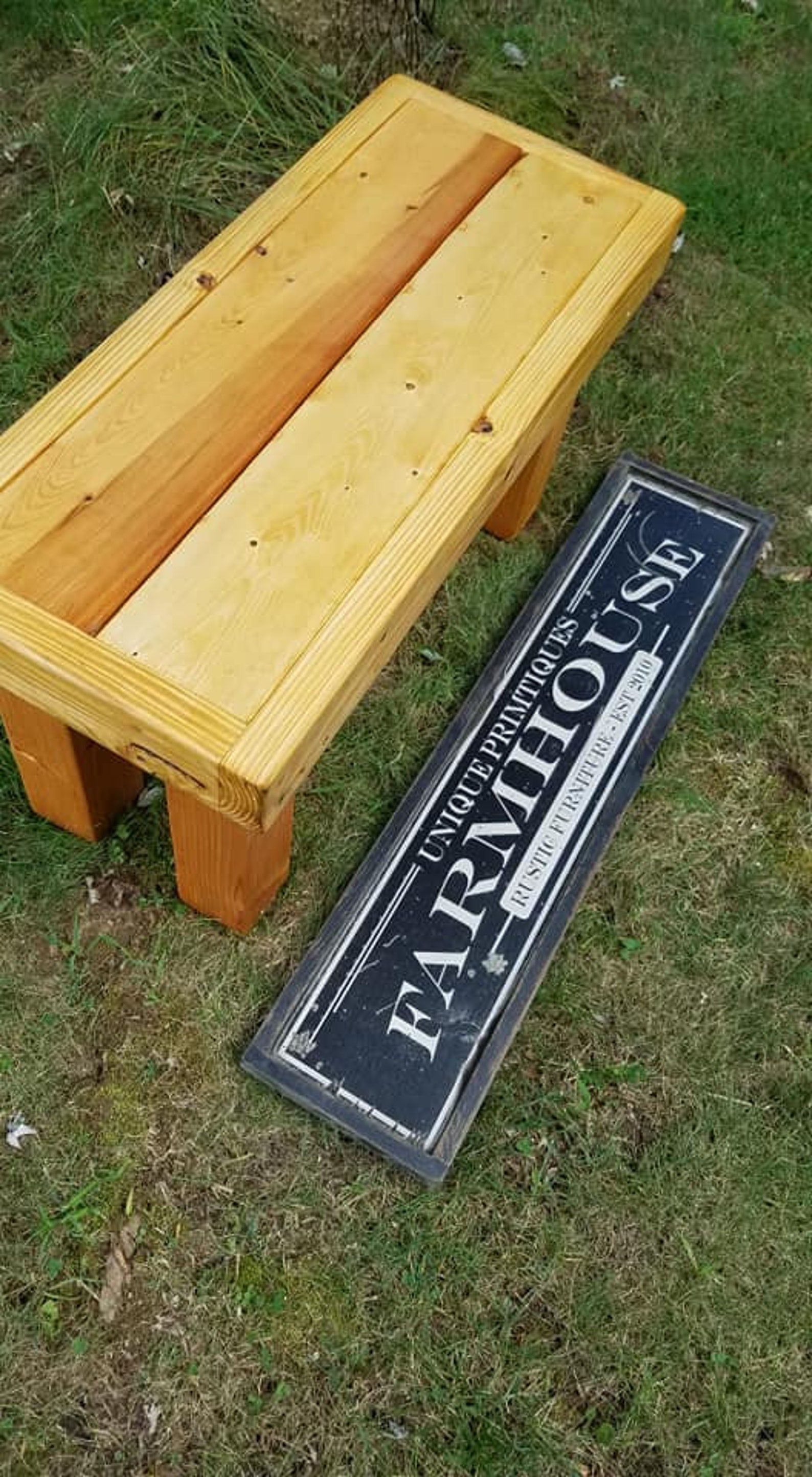RUSTIC WOOD BENCH Indoor Outdoor Solid Wood Primitive Framed | Etsy