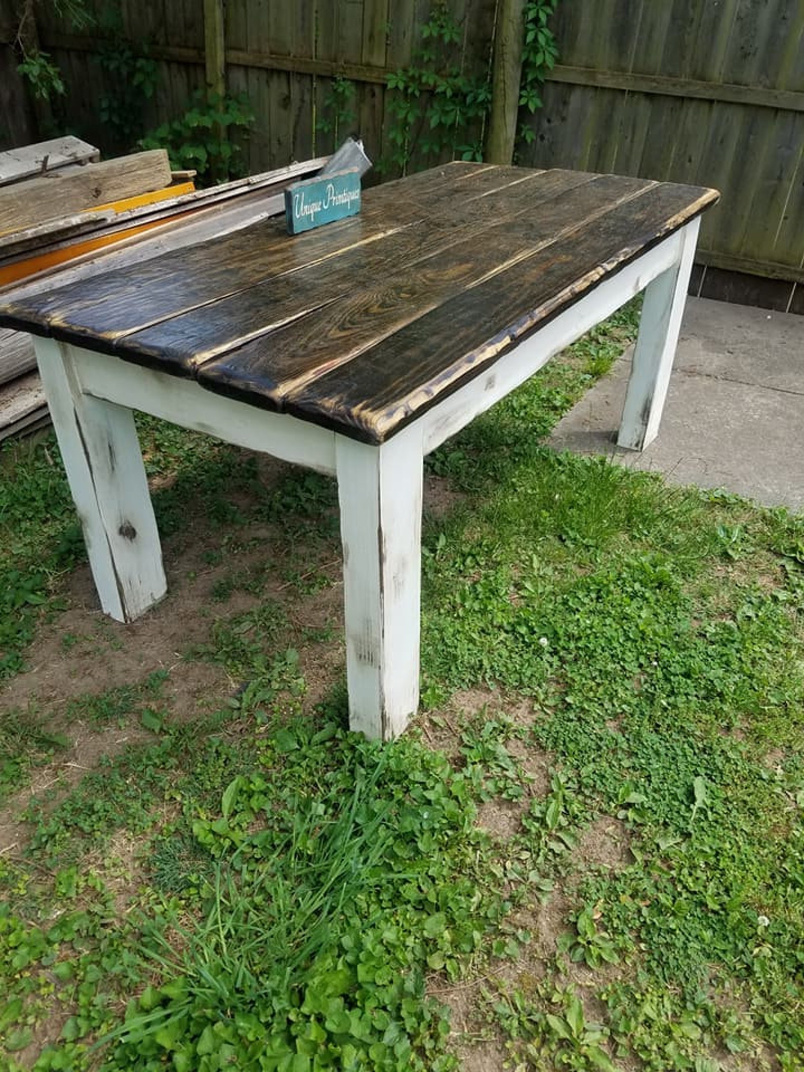 Rustic FARM TABLE Reclaimed Wood Farm House Primitive Country Cabin ...