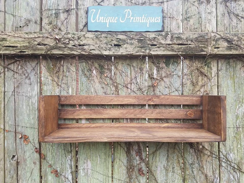 LOT of THREE Rustic Wood Crate SHELF Unique Primtiques English | Etsy