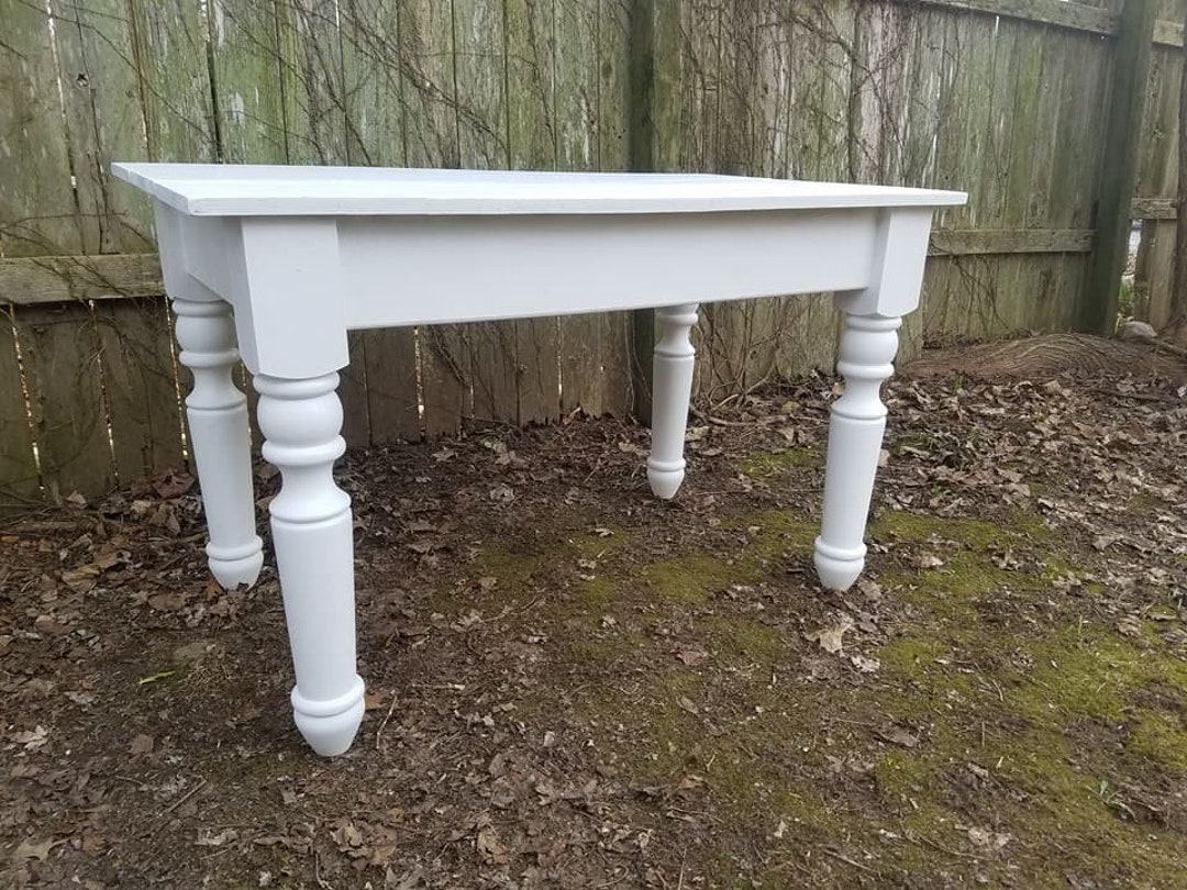 Rustic KITCHEN TABLE Turned Leg Reclaimed Wood Farm House Dining Table ...