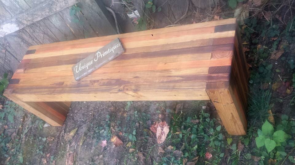 Reclaimed Rustic Wood Bench By Unique Primtiques | Etsy
