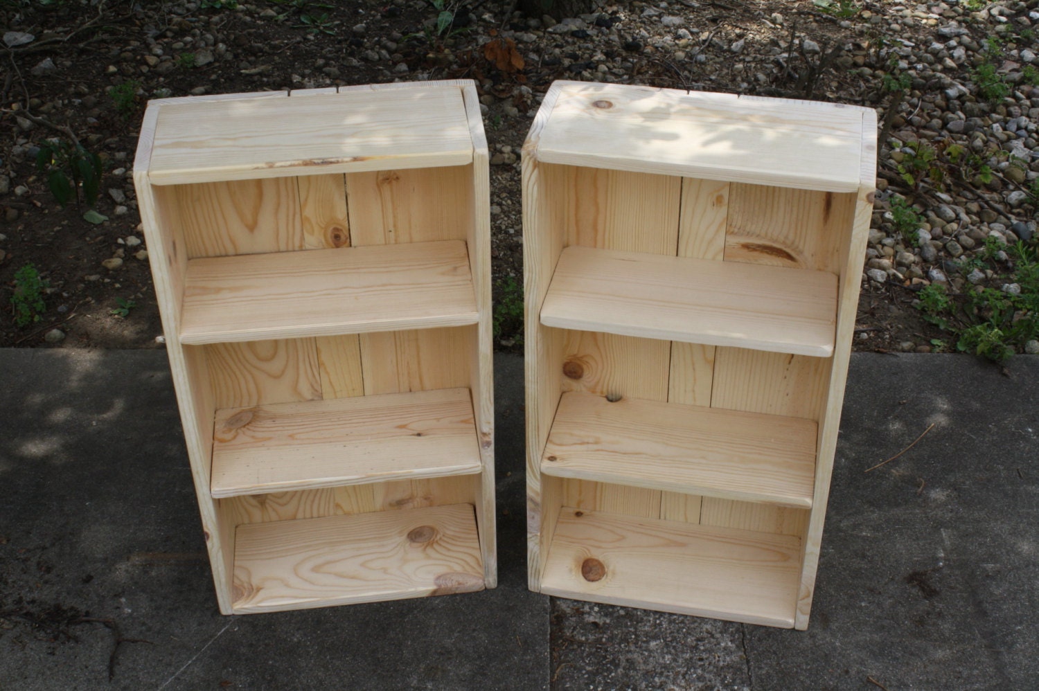 Rustic Natural Wood Book Shelf Bookcase LOT OF TWO Bathroom | Etsy