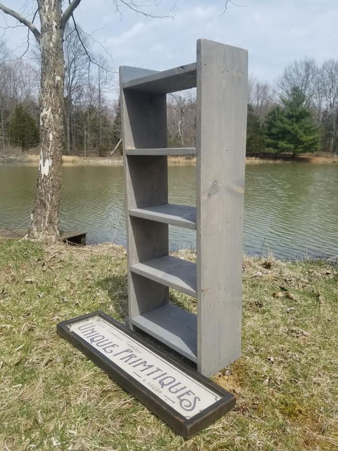 RUSTIC FARMHOUSE LADDER Bookcase Farm House Shelving Reclaimed Wood ...