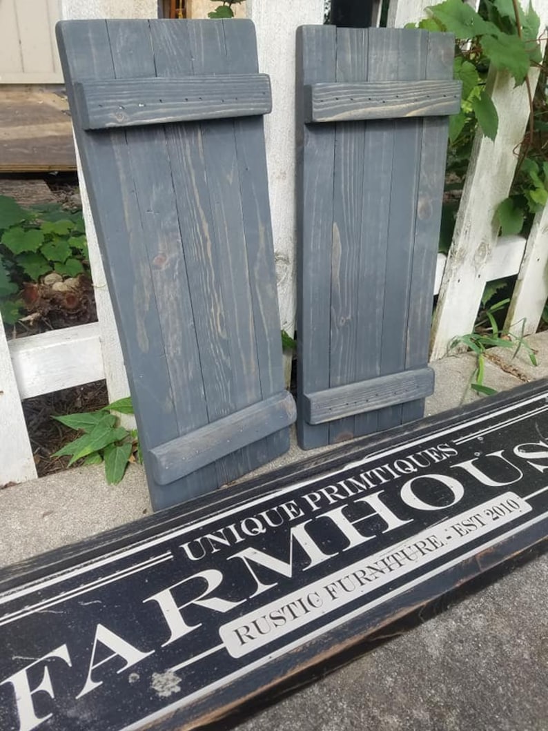 Rustic FARMHOUSE Wood Shutters 7-3/4x20 Reclaimed Wood | Etsy