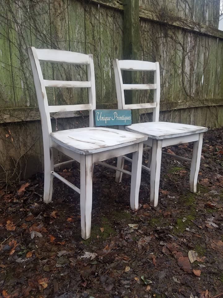 TWO Rustic Ladder Back Chairs Wood Malaysian Oak CHAIRS Solid | Etsy
