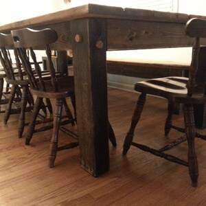 RUSTIC Wood TABLE Large Set Cabin Farmhouse 48x96x31h 8-foot Kitchen ...