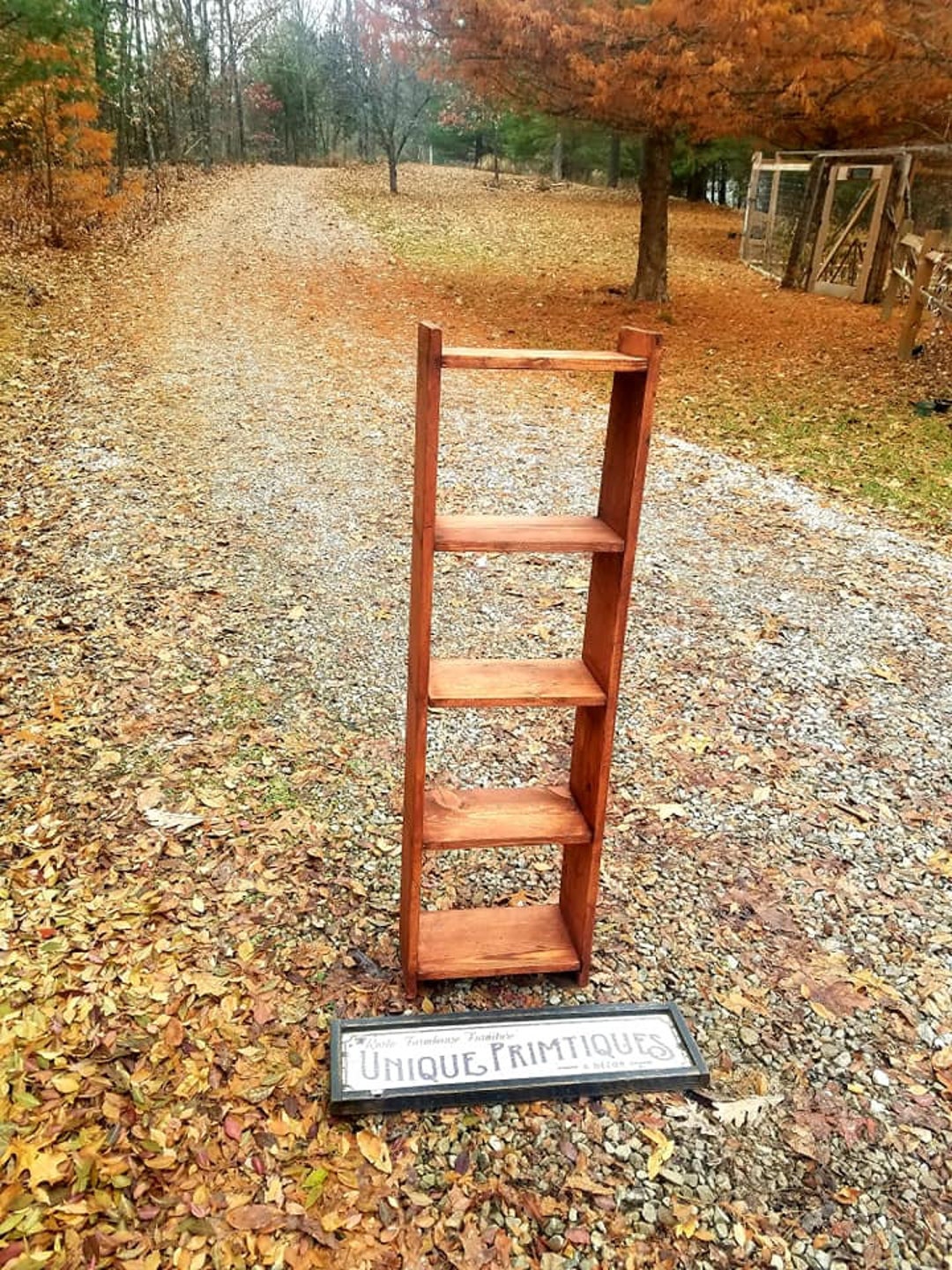 RUSTIC FARMHOUSE LADDER Bookcase Farm House Shelving Reclaimed Wood ...