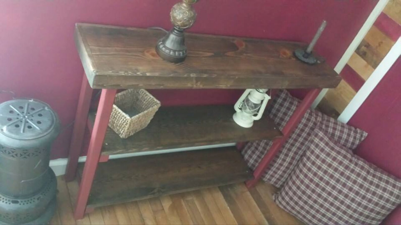 Rustic Primitive Reclaimed Wood SOFA Console Accent Table Book | Etsy