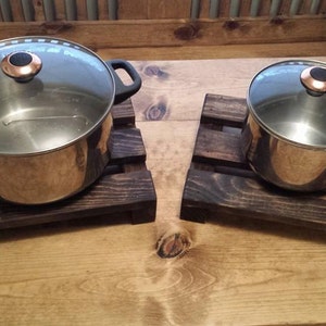 Rustic Primitive Pallet Table Riser SET of TWO Large Coaster ...