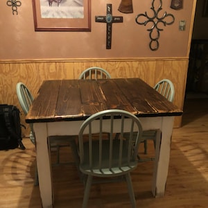 RUSTIC FARMHOUSE TABLE Small Kitchen Dining Farm House Reclaimed Wood ...
