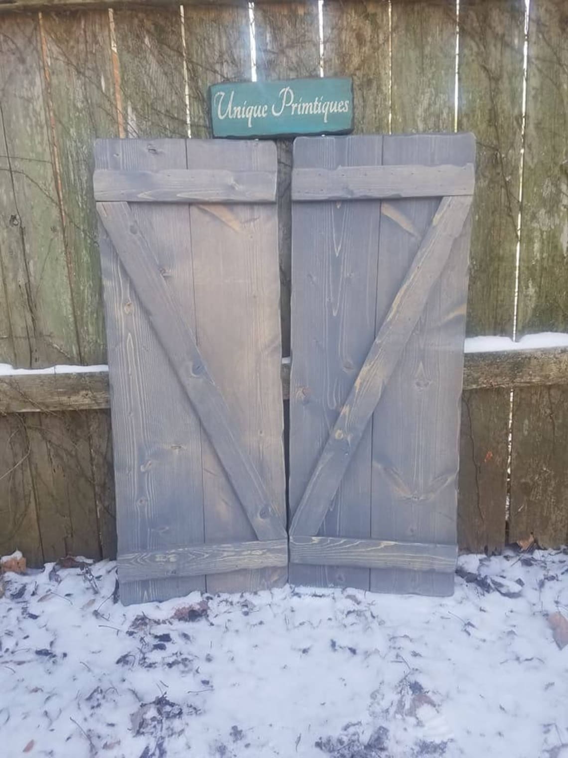 Rustic Wood Shutters Wooden Barn "z" Primitive 15" X 40" Wood Indoor ...