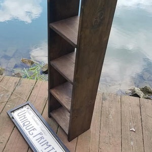 RUSTIC FARMHOUSE LADDER Bookcase Farm House Shelving Reclaimed Wood ...