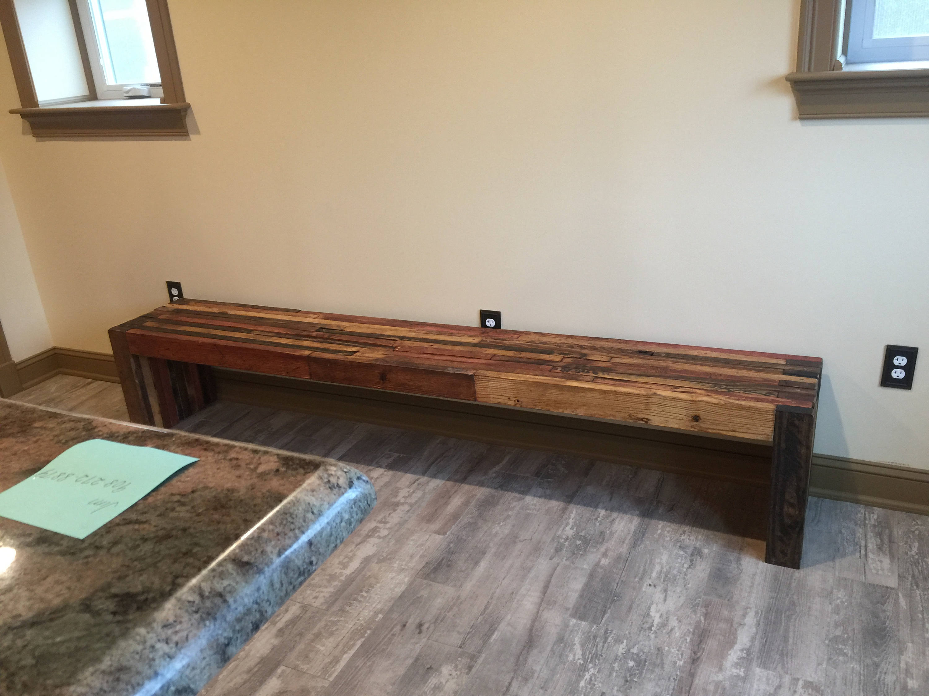 Reclaimed PALLET WOOD Rustic Bench by Unique Primtiques Salvaged Pine ...