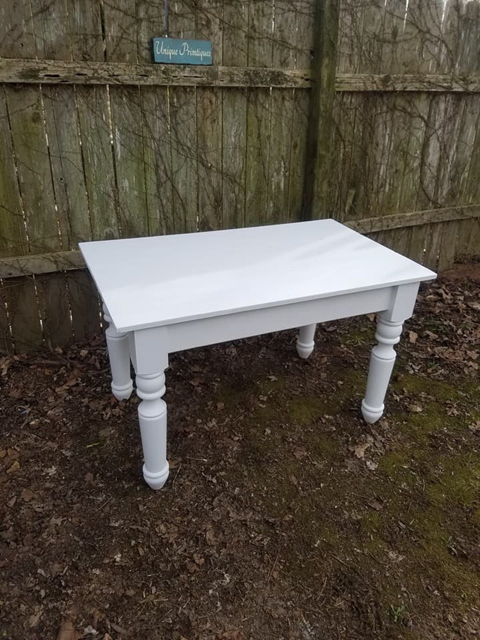 Rustic KITCHEN TABLE Turned Leg Reclaimed Wood Farm House | Etsy