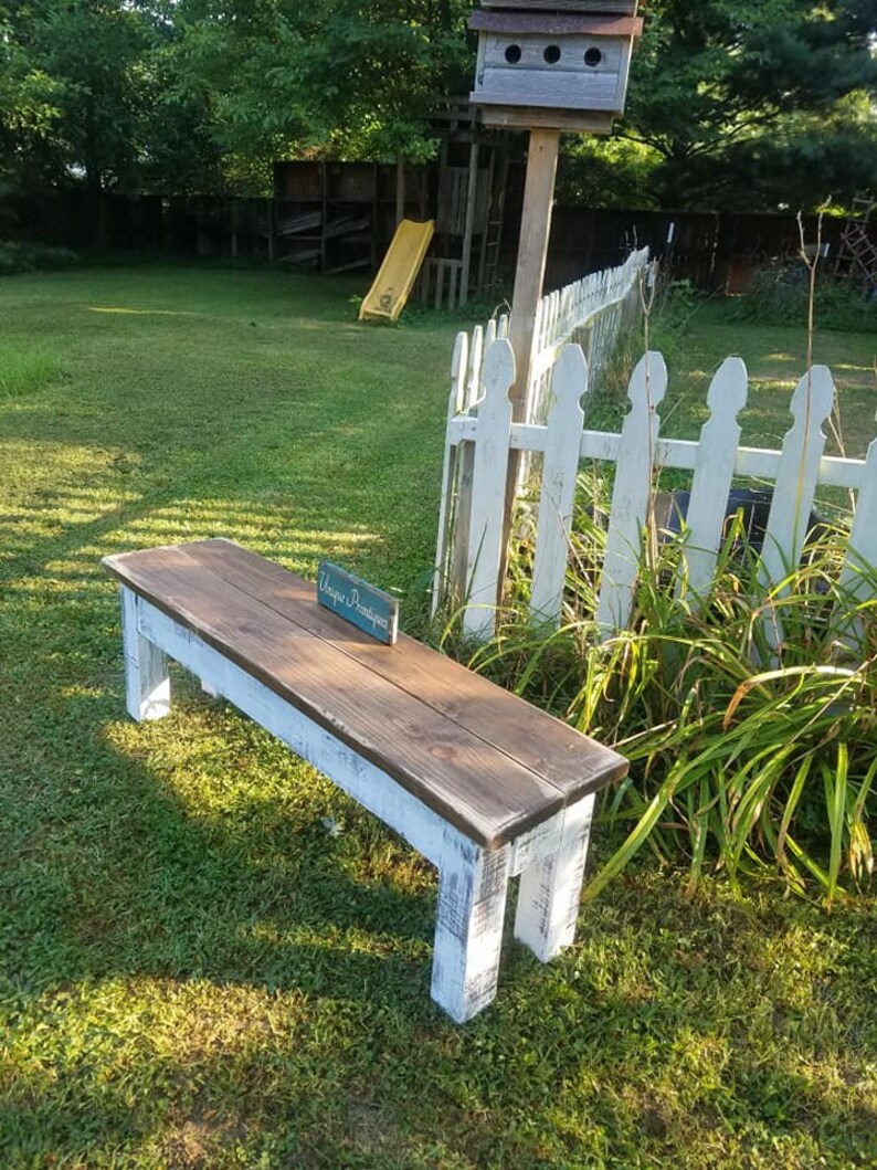 RUSTIC Wood Farmhouse BENCH Primitive Farm House Distressed - Etsy