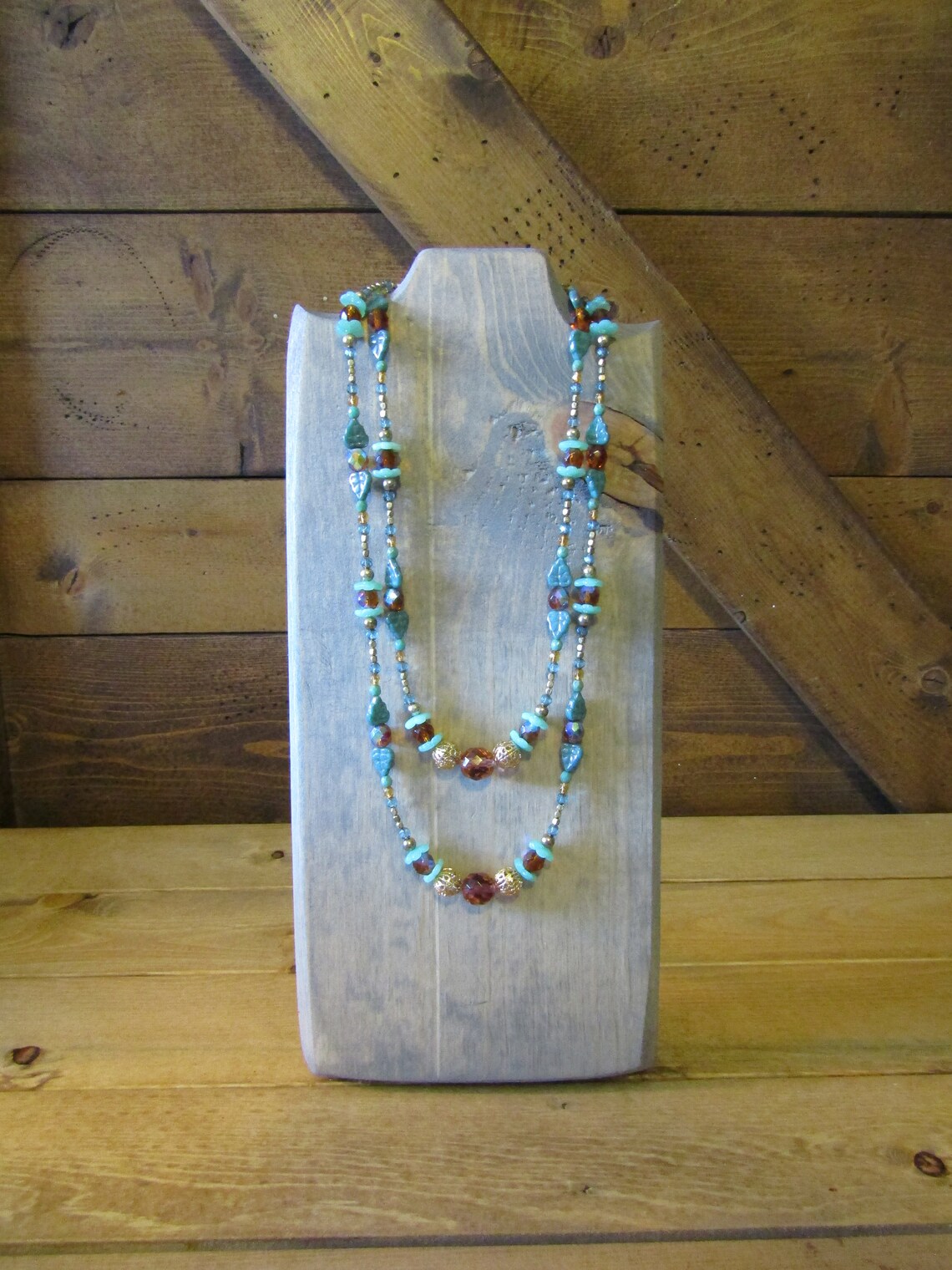 Rustic JEWELRY DISPLAY Necklace Stand Holder SET Of Four | Etsy