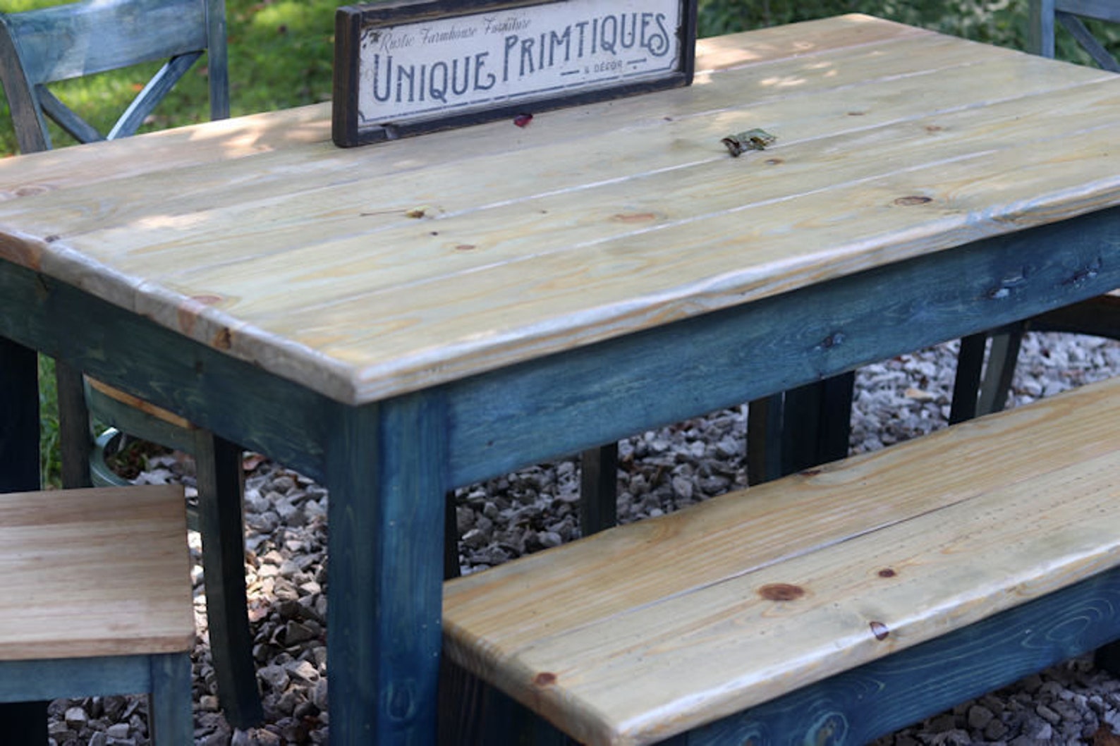 Rustic FARMHOUSE TABLE 6-Piece SET Wood Farm House Kitchen | Etsy