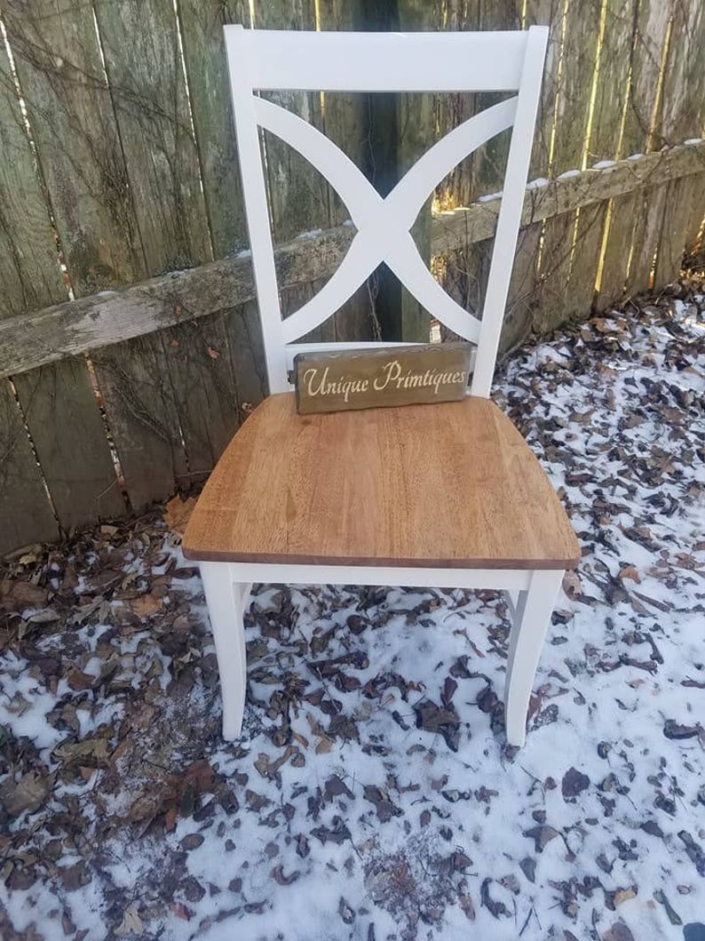 TWO Beautiful Rustic Wood Malaysian Oak CHAIRS Custom Colors | Etsy