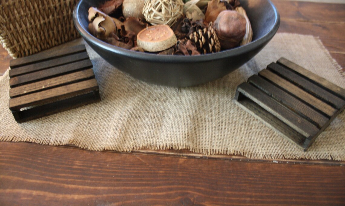 Set of Two Primitive Dark Walnut Stained Northern Pine Wood - Etsy