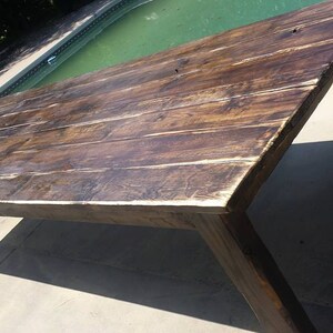 RUSTIC 12-foot FARMHOUSE TABLE Large Farm House Kitchen Dark Walnut ...