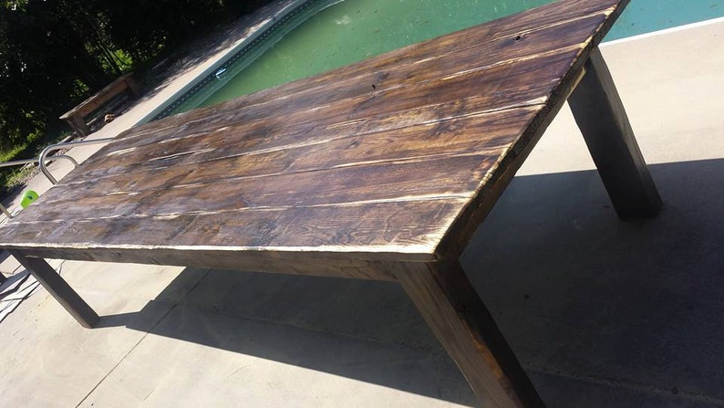 RUSTIC 12-foot FARMHOUSE TABLE Large Farm House Kitchen Dark - Etsy