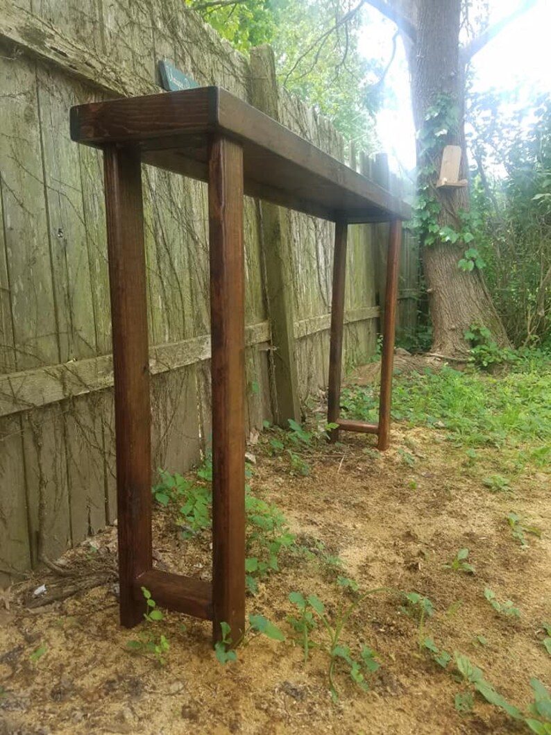 Rustic BAR TABLE Red Mahogany Long 12.75x70x43h Large | Etsy