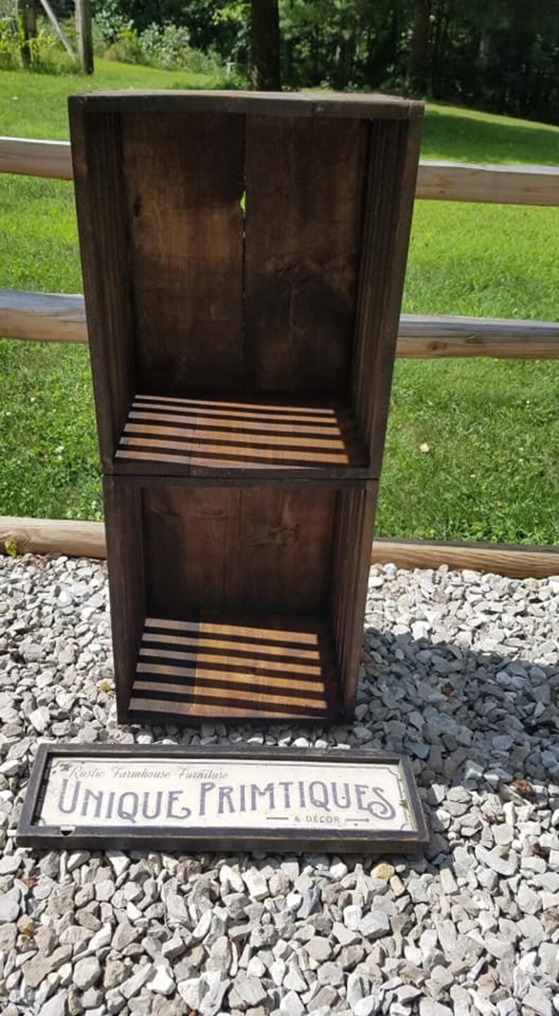 Rustic FARMHOUSE Wood CRATES x2 Reclaimed Wood Bathroom | Etsy