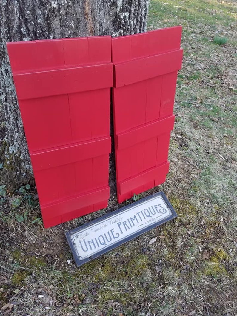 RUSTIC SHUTTERS Beautiful 4-slat Barn Red Wooden Display - Etsy
