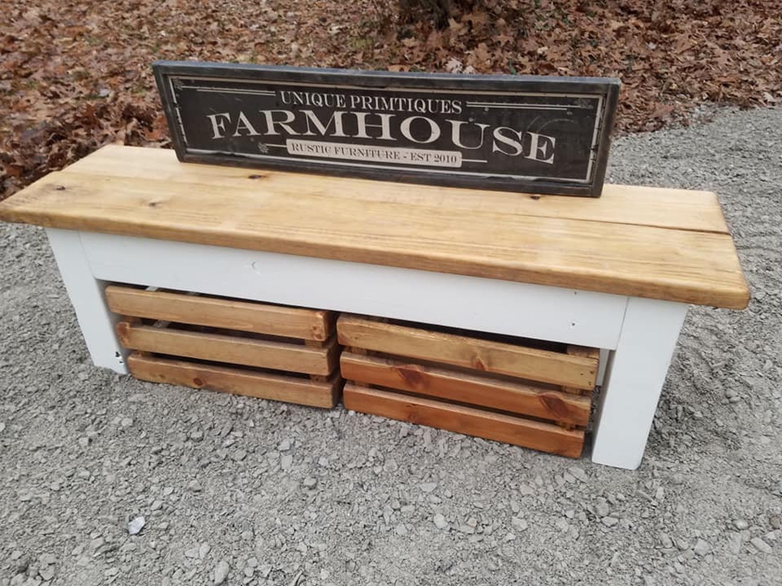 RUSTIC FARMHOUSE BENCH Farm House Indoor Outdoor Kitchen | Etsy