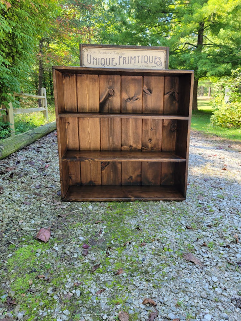 RUSTIC FARMHOUSE BOOKCASE Farm House Country Cabin Shelving Reclaimed ...
