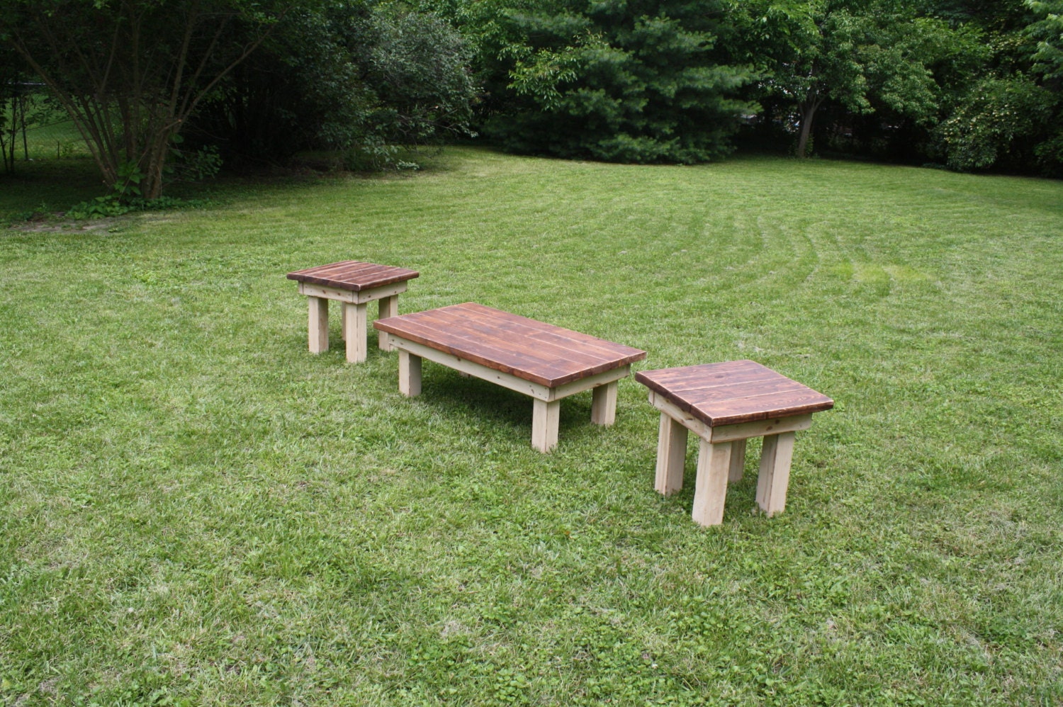 RUSTIC FARMHOUSE COFFEE End Table Set Farm House American | Etsy